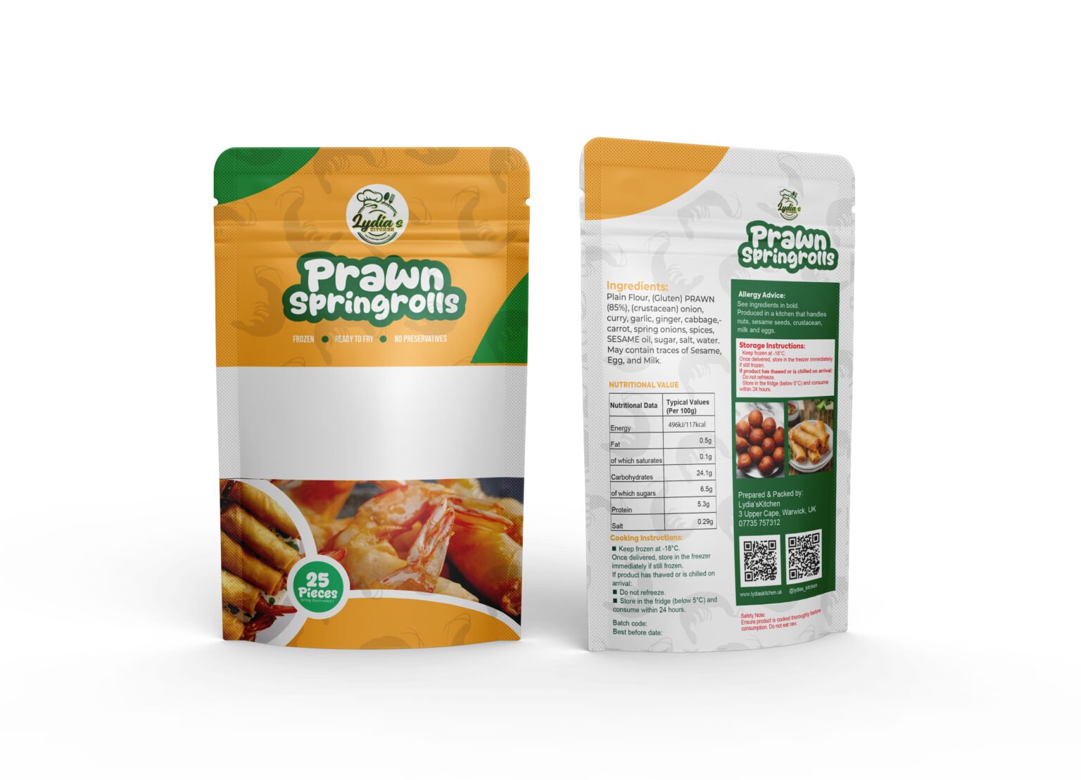Ready to Fry Prawn Spring Rolls – lydiaskitchen.uk